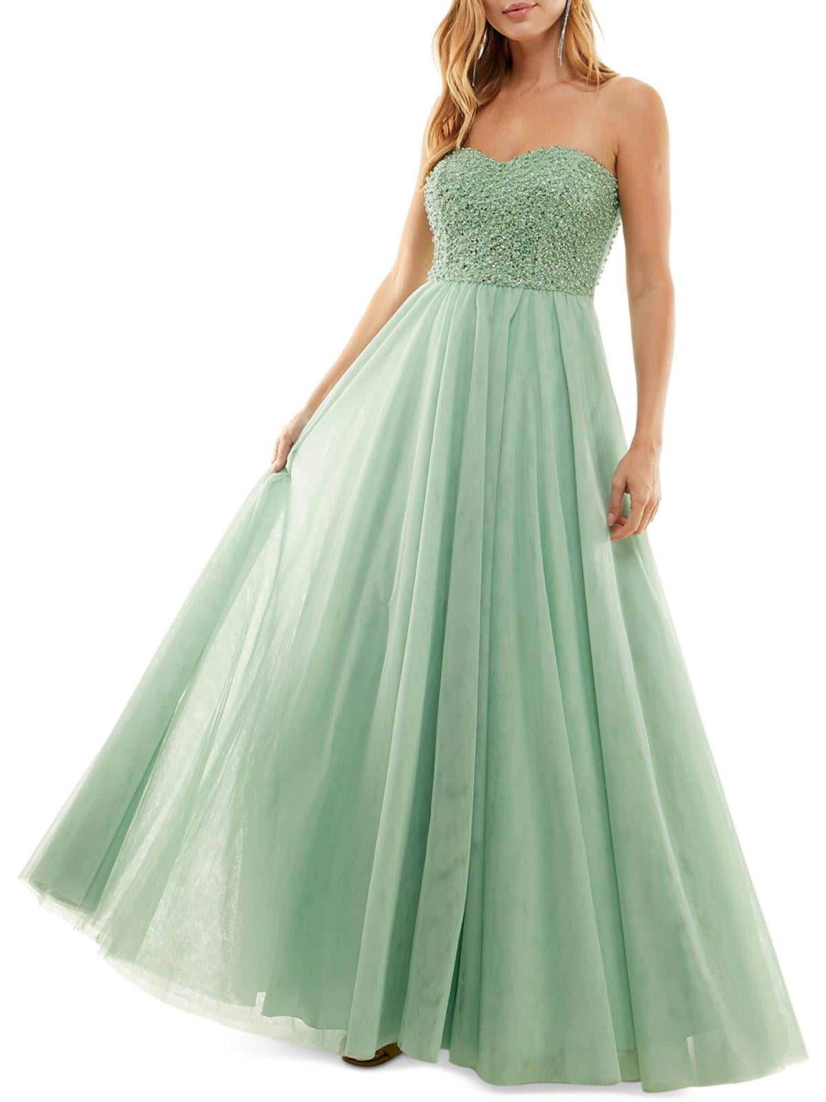 TLC Say Yes To The Prom Womens Juniors Beaded Lace-Up Evening Dress ...