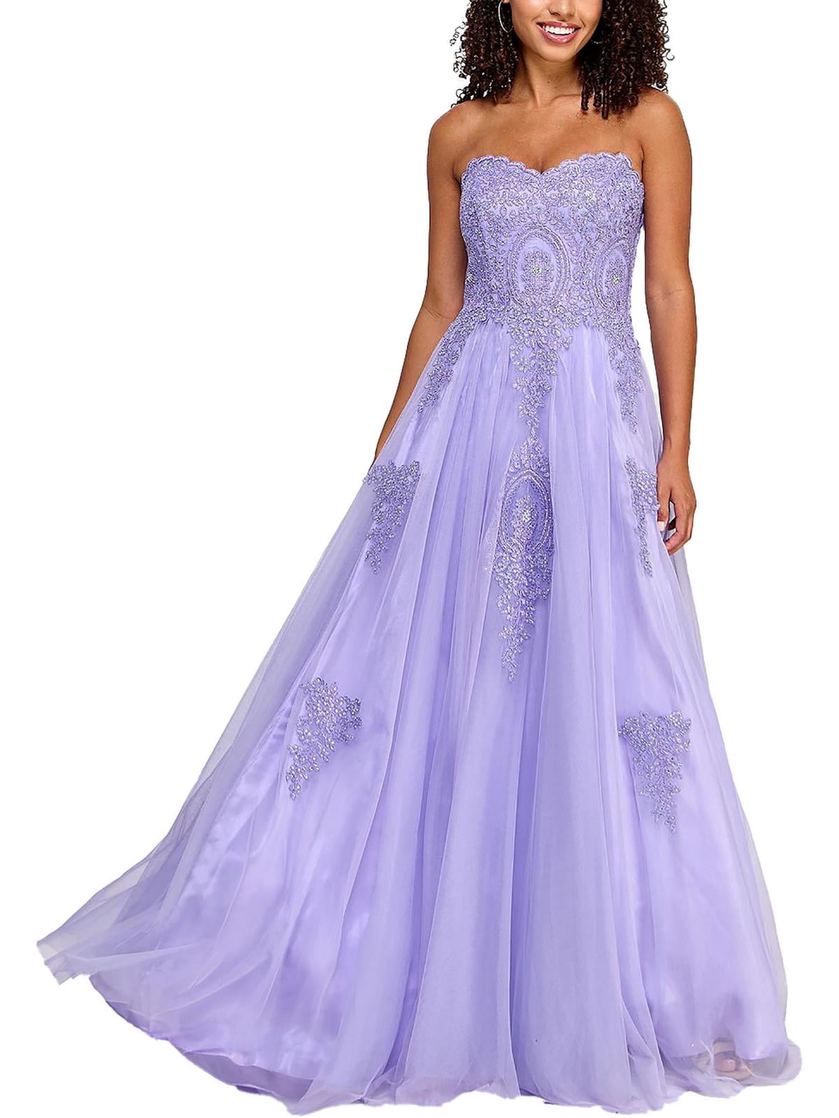 TLC Say Yes To The Prom Womens Juniors Lace Embellished Evening Dress ...