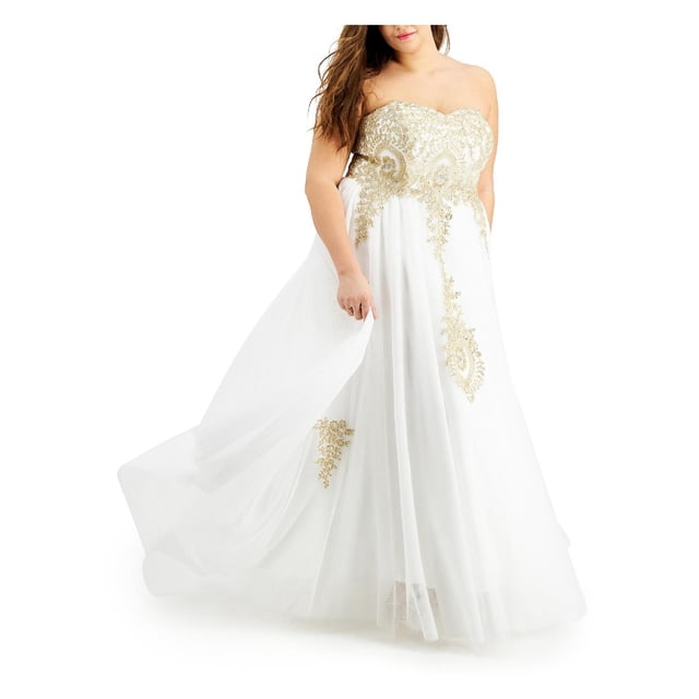 TLC Say Yes To The Prom Womens Plus Embroidered Maxi Evening Dress ...