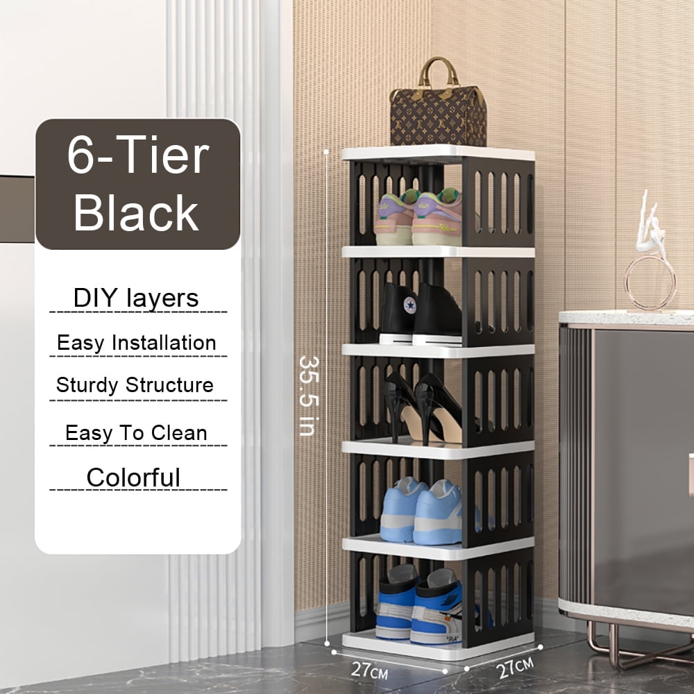 TLCEKVEC 6-Tier Corner Stackable Shoe Rack Organizer for Small Space ...