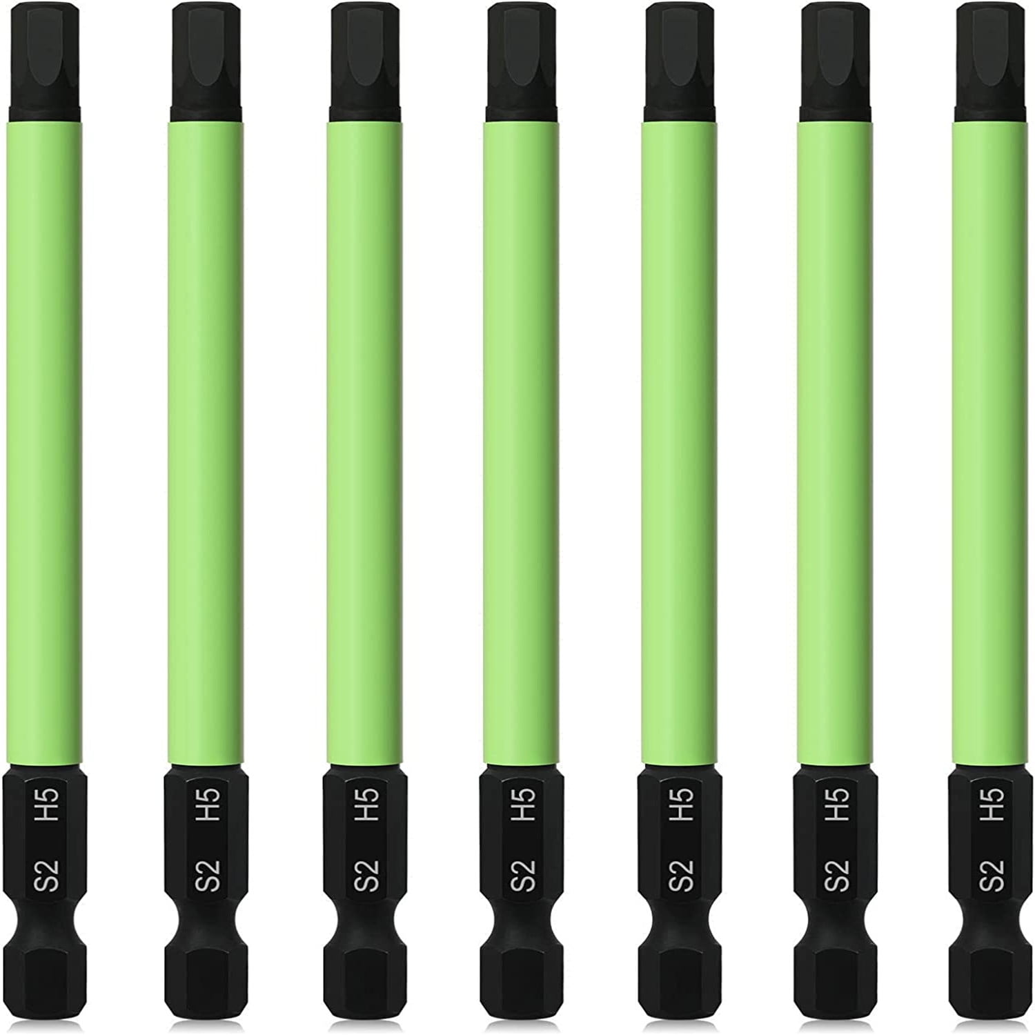 TLEEP 7Pcs Hex Head Allen Wrench Screwdriver Drill Bit Set, S2 Steel 1/4Inch Hex Shank S2 Steel ...