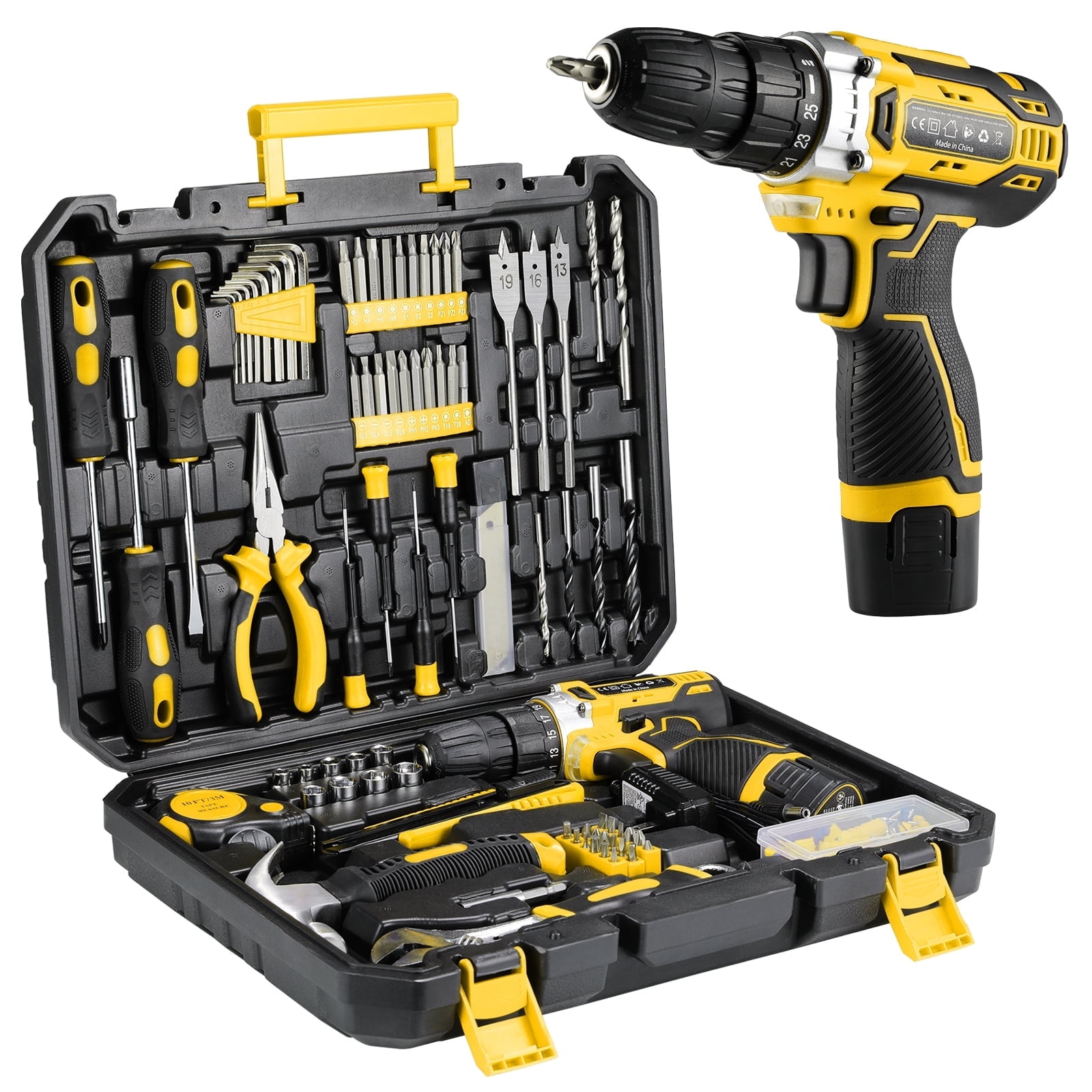 TLGREEN 12V Cordless Drill Tool set - 139 Piece, 2-Speed Adjustable ...