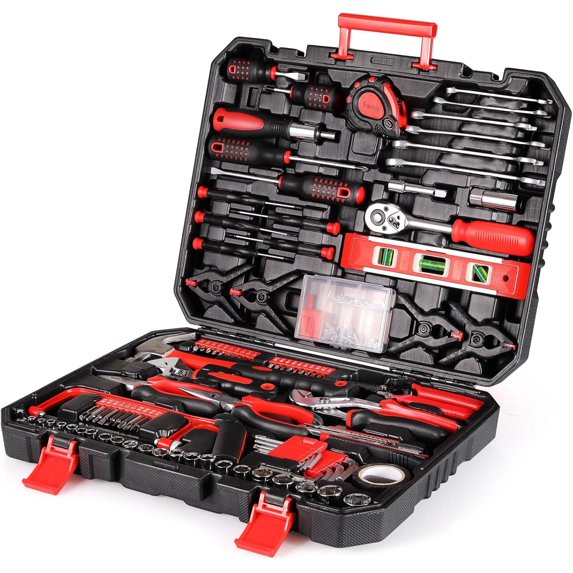 TLGREEN 198 Piece Tool Set, Hand Tool Kit for Home, with Tool Box ...