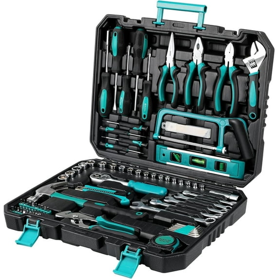 TLGREEN 79-Piece Tool Set with Ratchet, Wrenches, Drivers & Tool Box ...
