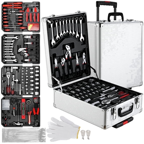 TLGREEN, Mechanic Tool Set, 799pcs, Trolley Case, Durable Alloy Steel ...