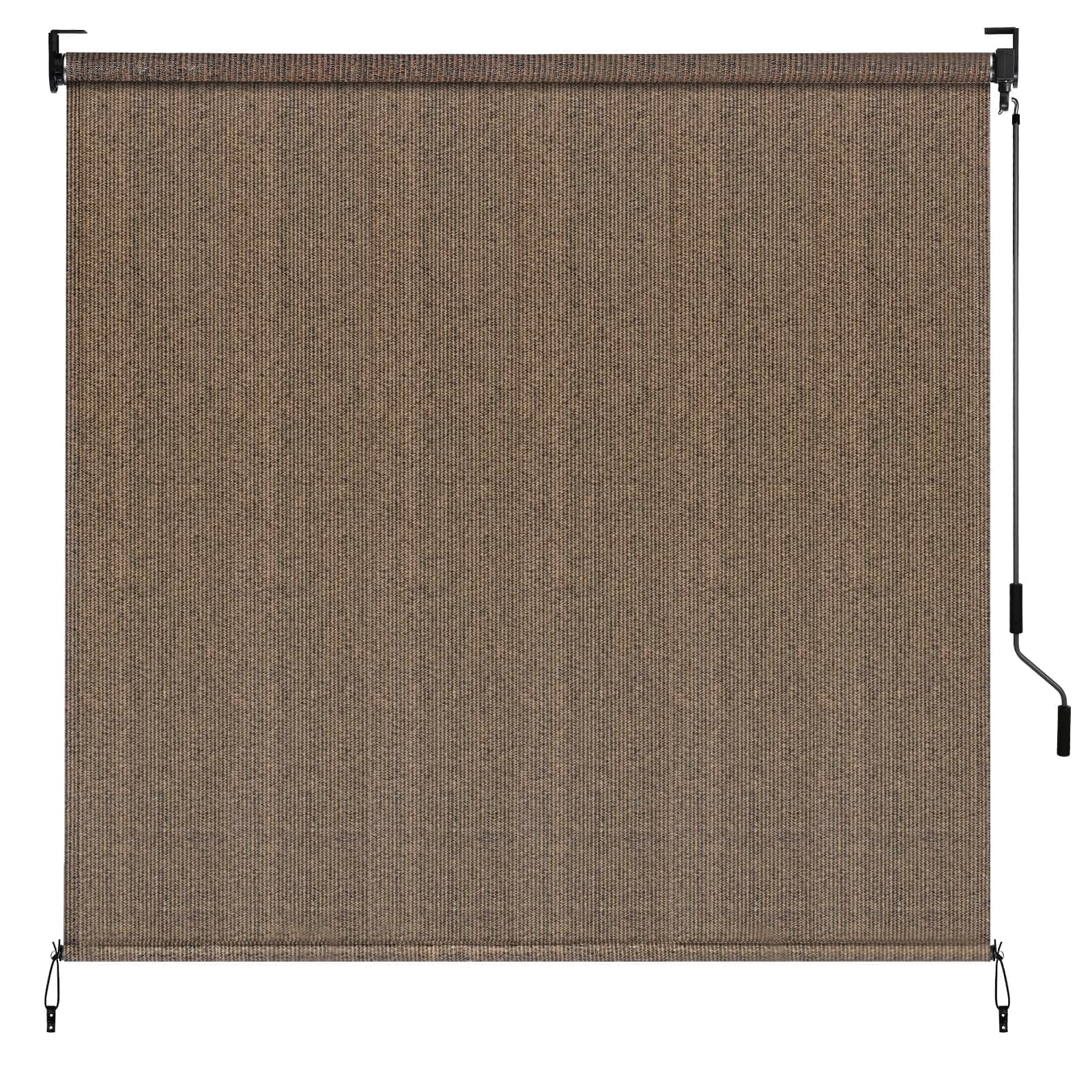 TLGREEN, Outdoor Roller Sun Shade, 8' x 8', Brown, HDPE Fabric ...
