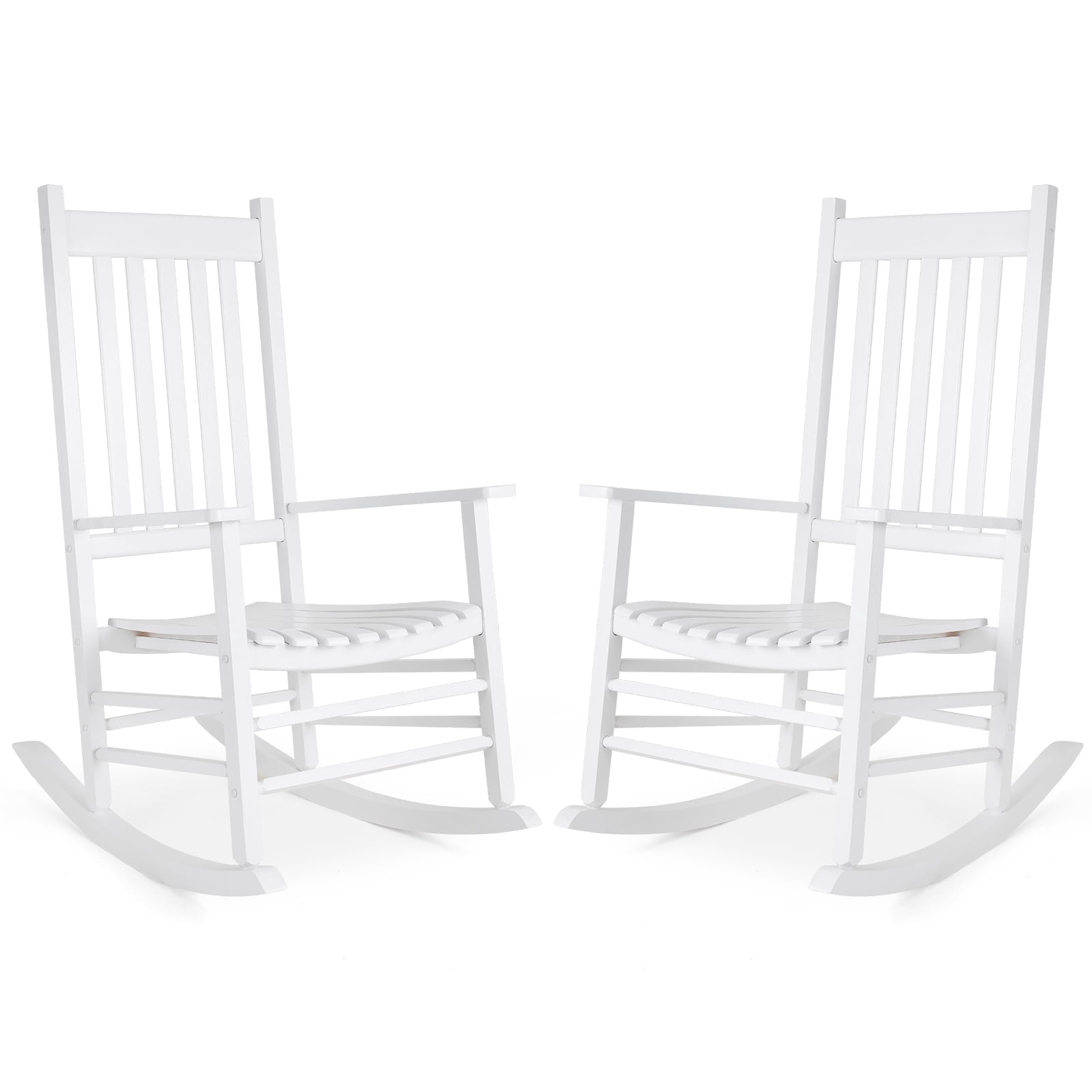 TLGREEN Outdoor Wood Porch Rocking Chair, Set of 2, Outdoor Rocker for ...