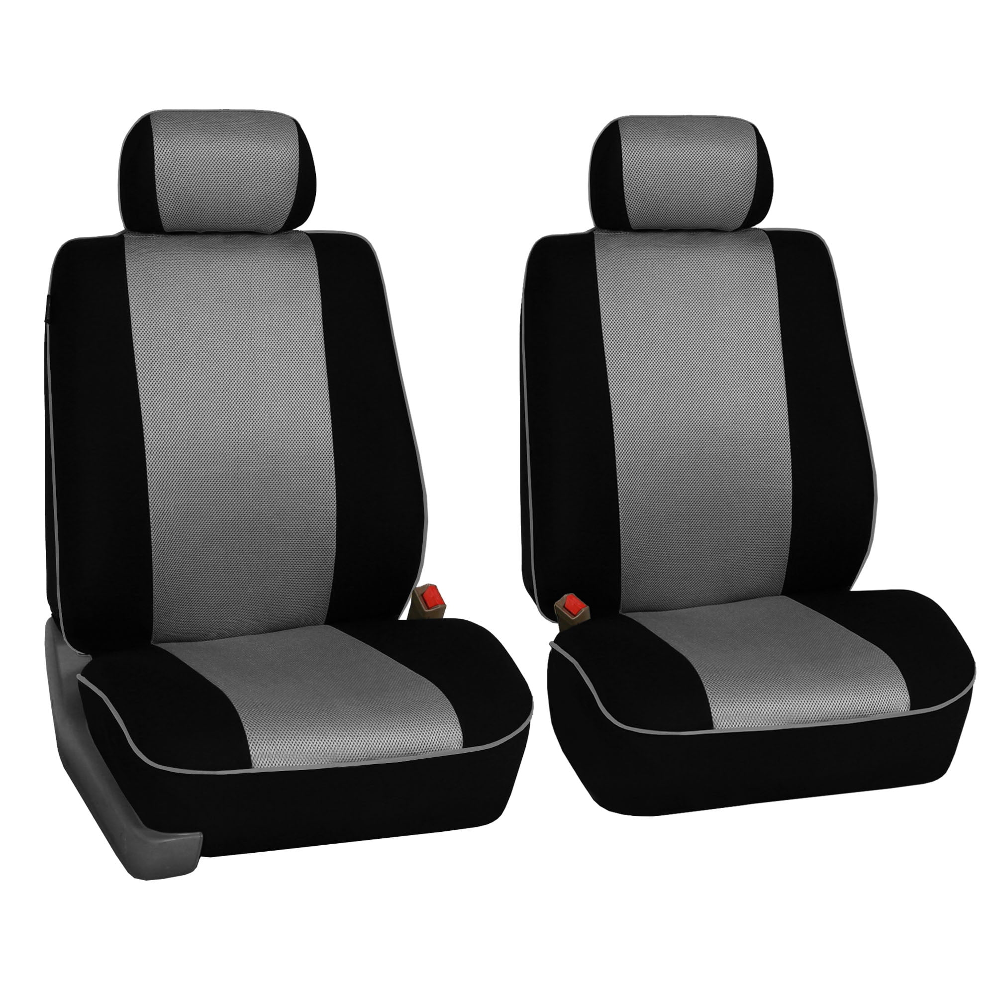 TLH Edgy Piping Car Seat Covers Front Set Gray Cloth - Seat Covers for ...