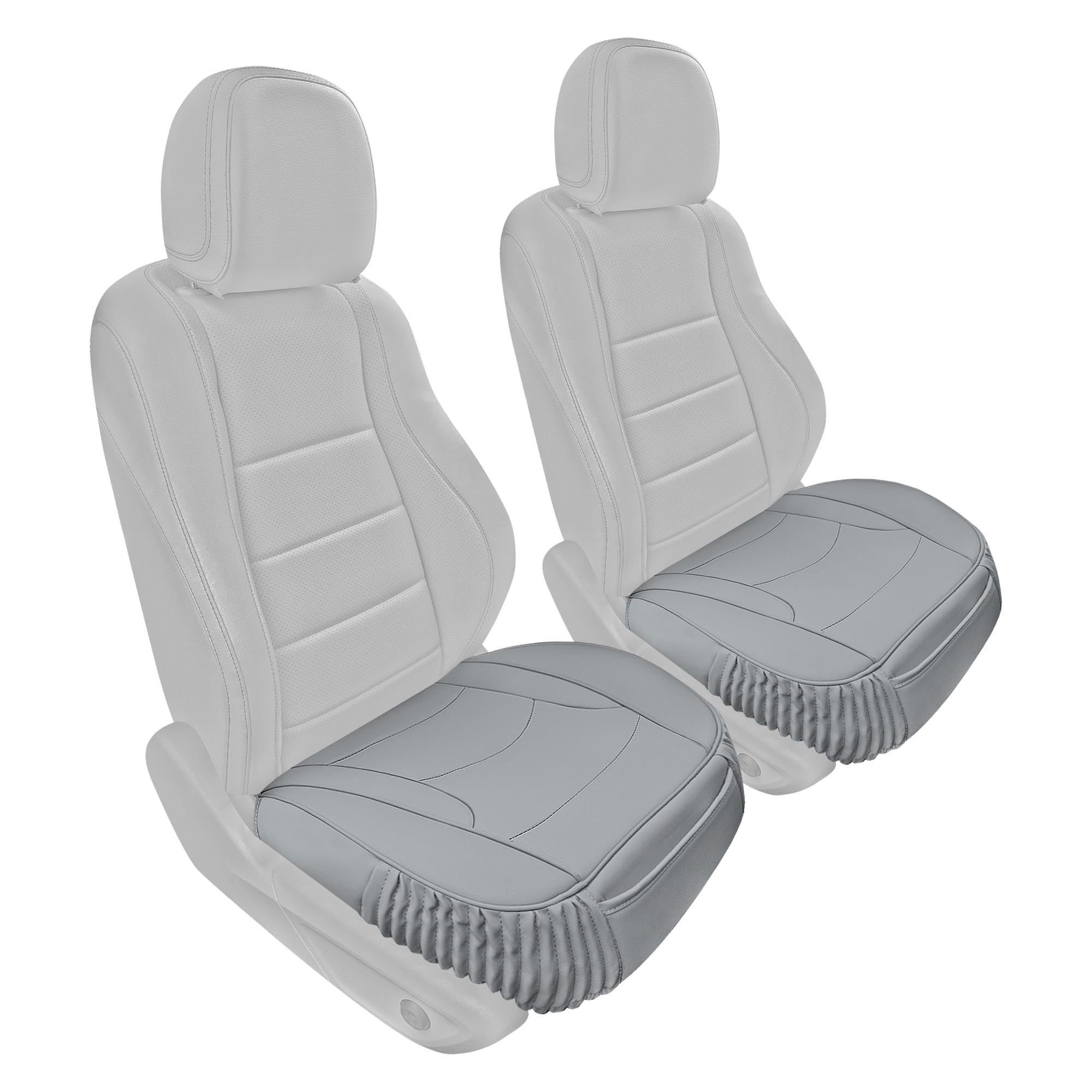 TLH Faux Leather Seat Cushion Pad - 2 Piece Front Set Seat Covers for ...