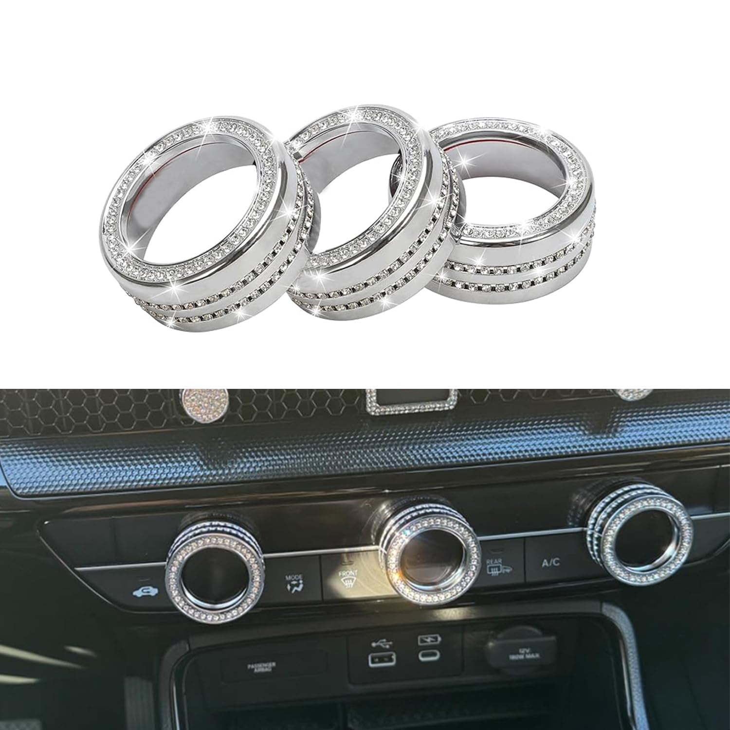 TLIFORT Bling Crystal for KEF16 Honda CRV HRV Accord 2023 2024 for 2022 ...