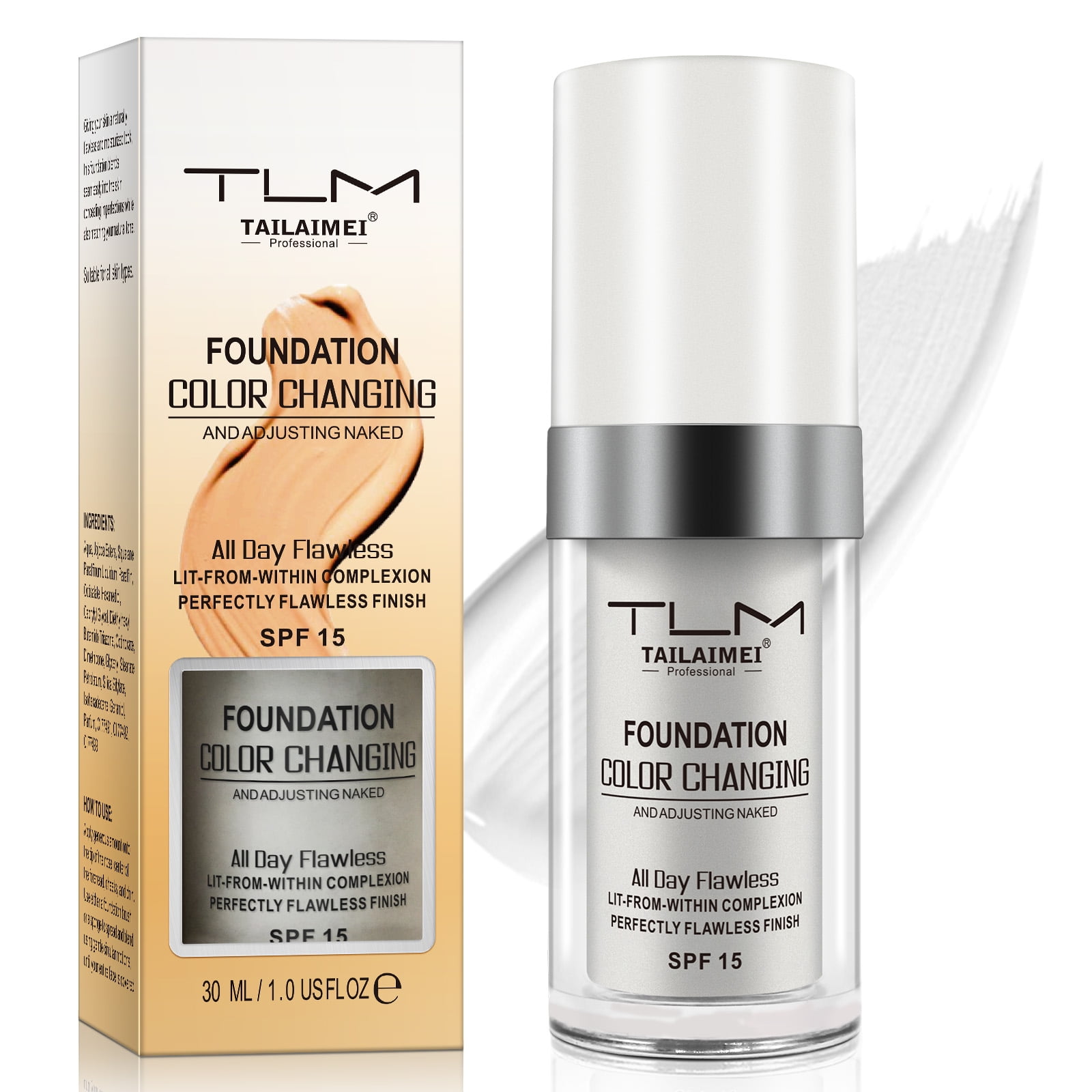 TLM Makeup Foundation with Color-Changing Technology, SPF 15, 1 piece ...