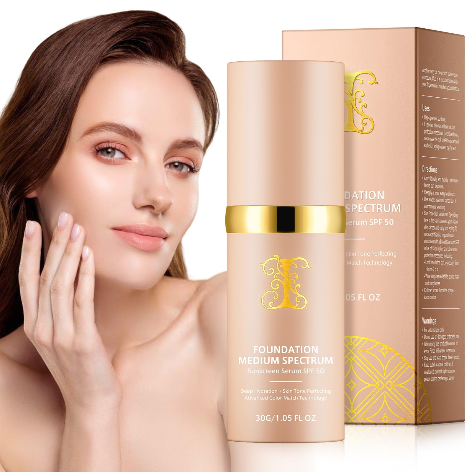 TLM Colour Changing Foundation Liquid 4 in 1, Oil-Free BB Cream Makeup ...