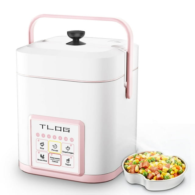 TLOG 5 Cups Cooked Digital Mini Rice Cooker 1.2L with Steam Tray Pink ...