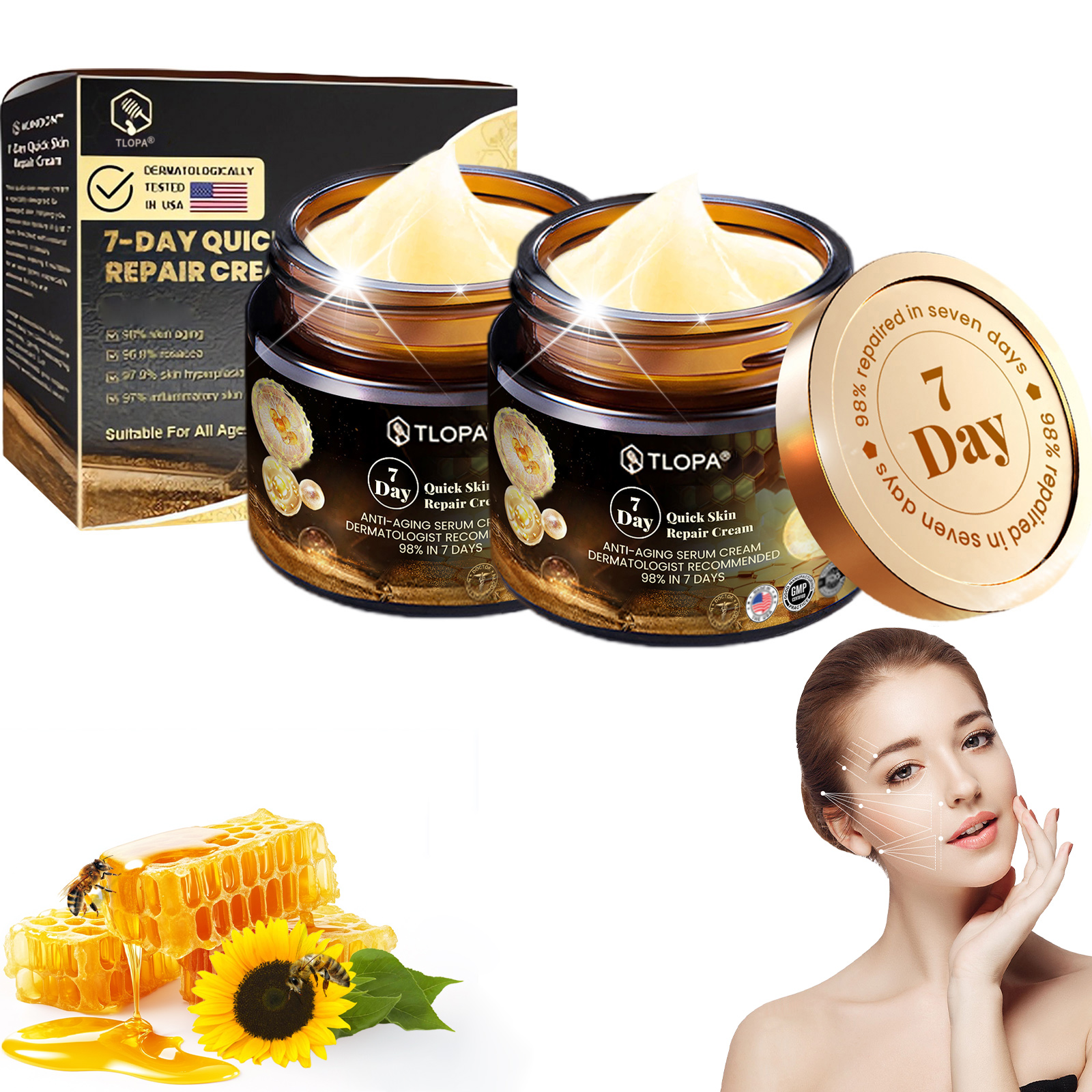 TLOPA 7-Day Multi-Effect Al-in-One Skincare Cream, Professional wasp ...