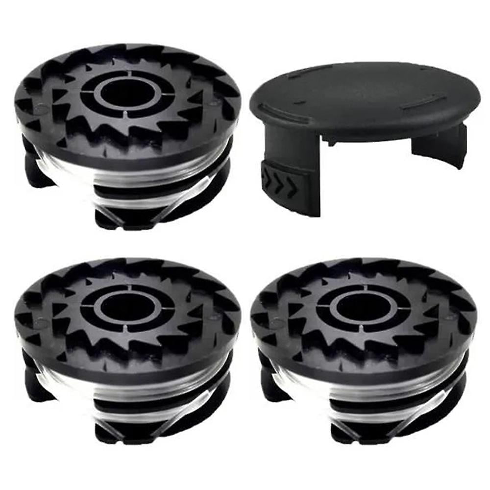 TLP-01+TLP-01-1 For Parkside PRTA 20-Li A1-IAN 311046 Lawn Mower Replacement 3 Spool + Spool Cap ...