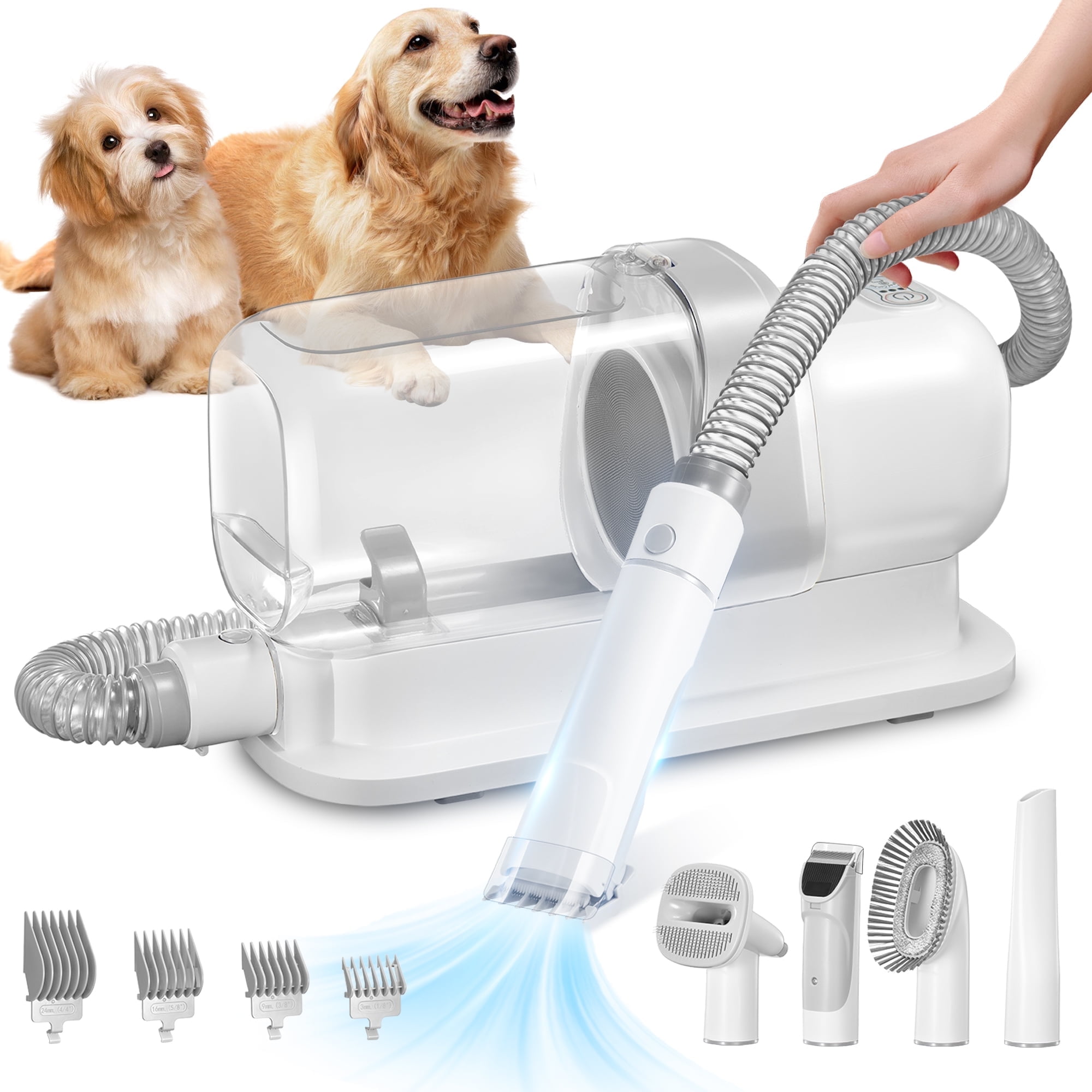 TLSOL 4-in-1 Adjustable Corded Electric Dog & Cat Grooming Clippers Kit ...
