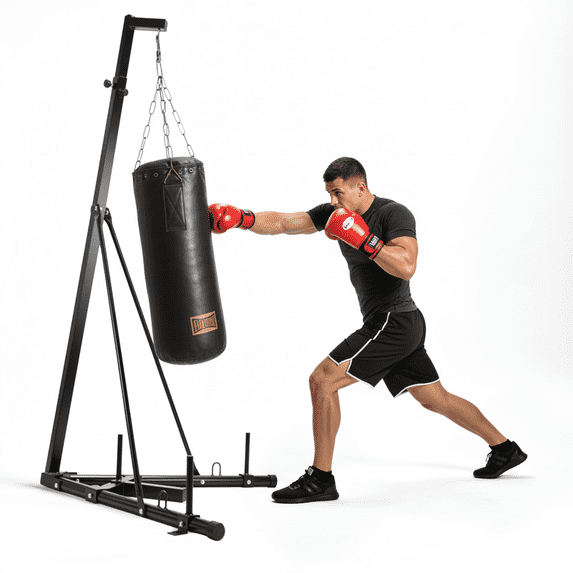 TLSUNNY 150 LBS Height Adjustable Punching Bag Stand, Heavy Duty Free ...