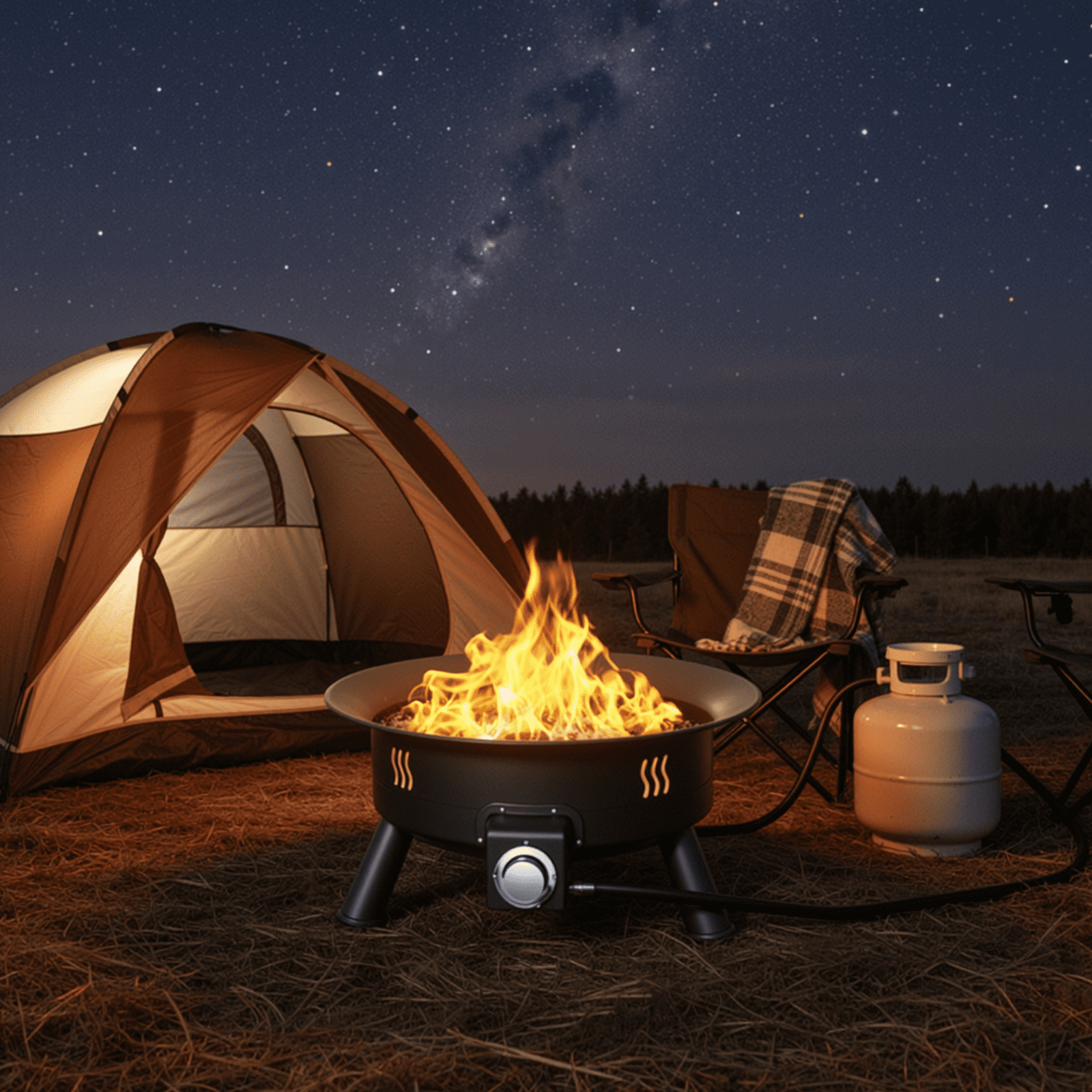 TLSUNNY 24'' Portable Propane Fire Pit, 58,000 BTU Smokeless Firebowl ...