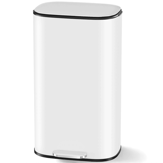 TLSUNNY 8 Gallon Kitchen Stainless Steel Trash Can, Step Pedal Brushed ...