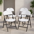 TLSUNNY Plastic Folding Chairs Set of 4, 350lb Capacity Stackable Event ...