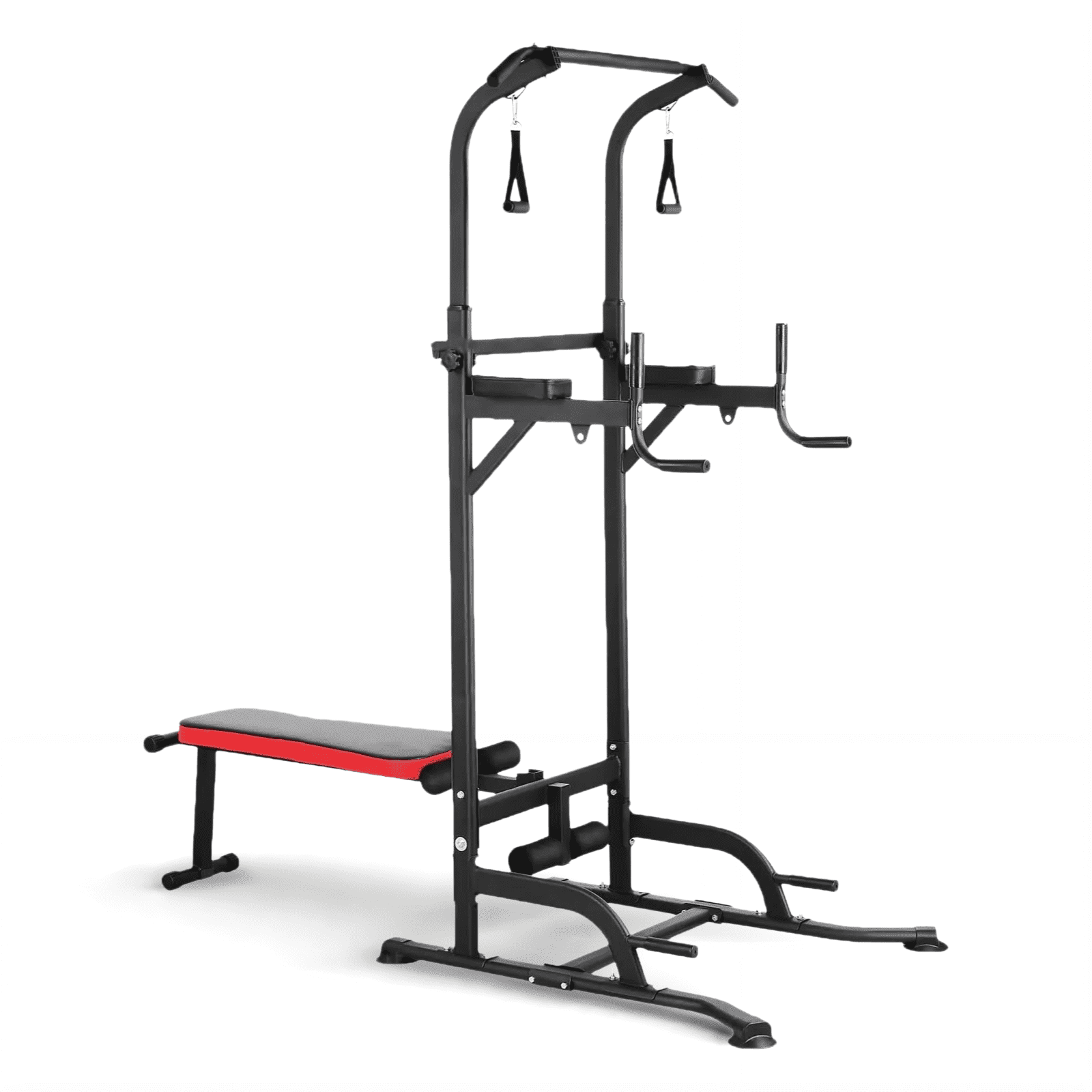 TLSUNNY Power Tower with Bench, Pull Up Bar Stand, w/ Dual Resistance ...