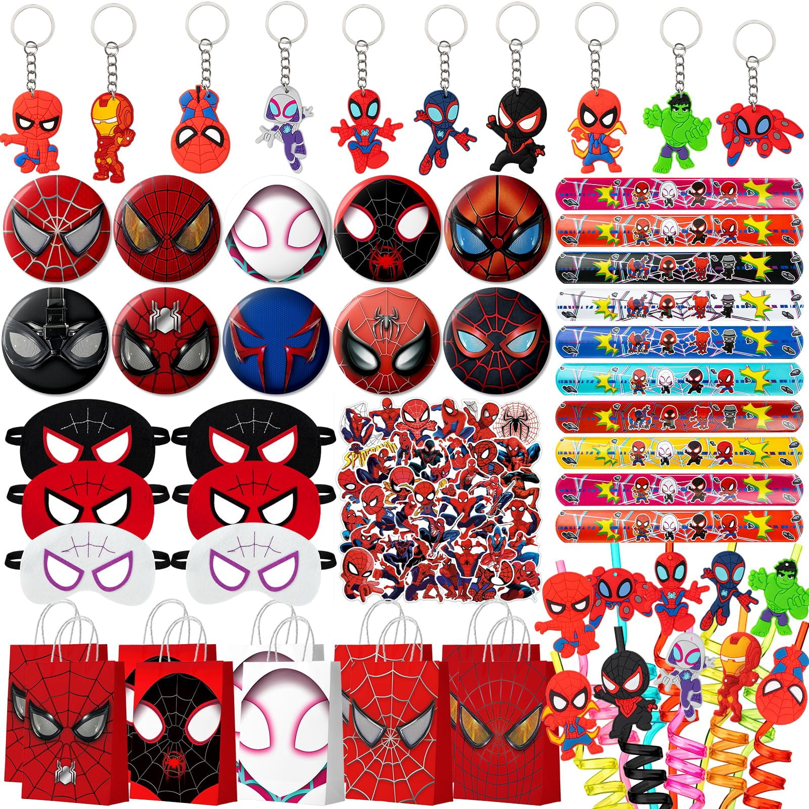 TLTSDWQ Spider Birthday Decorations,110Pcs KEF16 Party Favors,Include ...