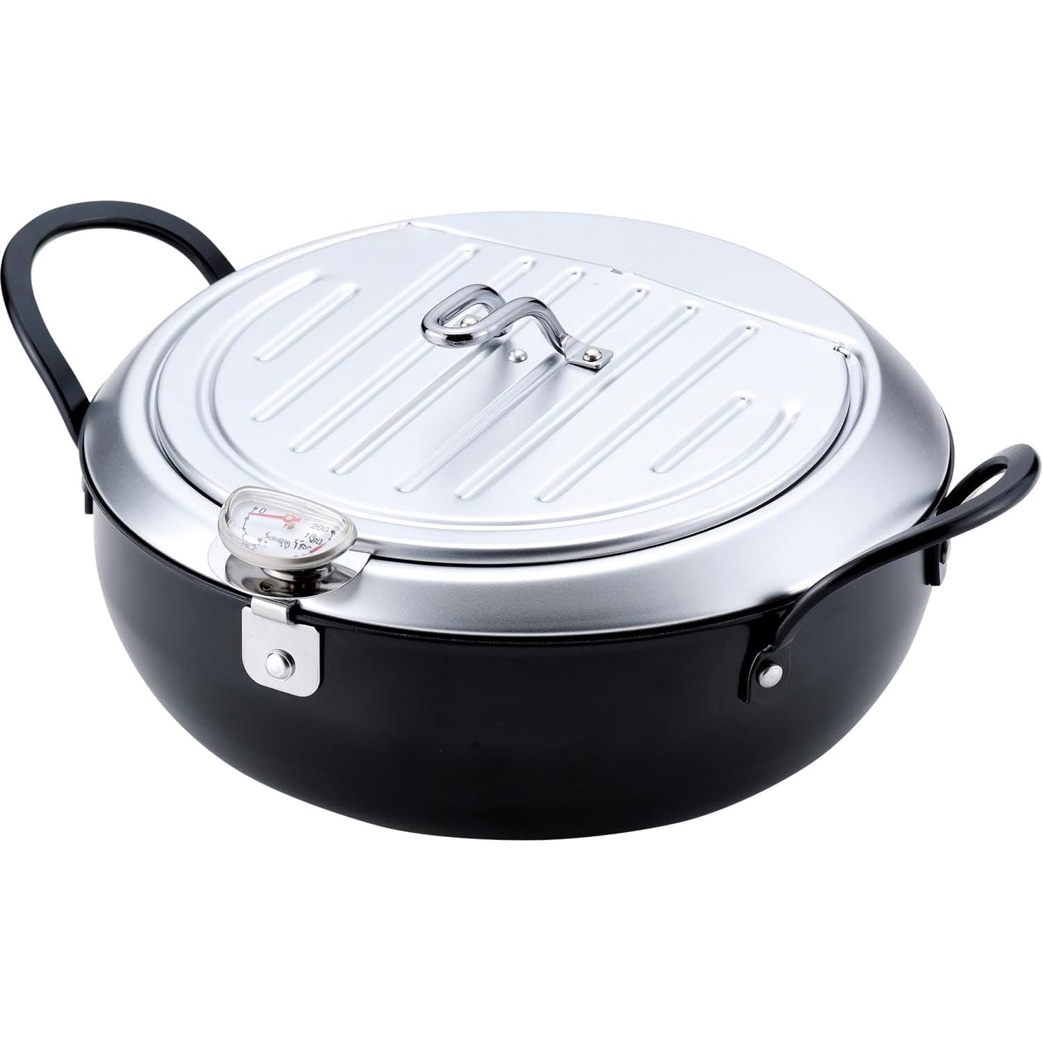 TM-9090 Tsubamesanjo Iimonokoji Iron Tempura Pot with Lid, 9.4 inches ...