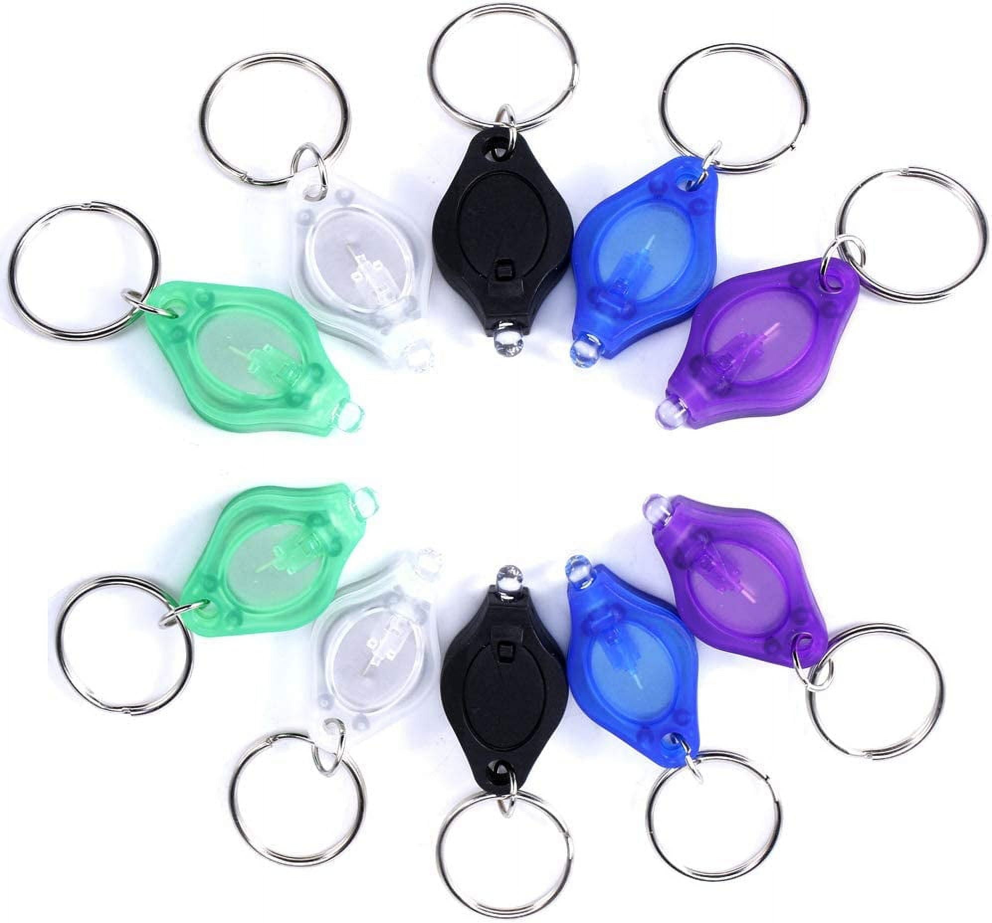 (TM Pack of 10 Mini Keychain LED Flashlight Torch Light Lamp, White ...