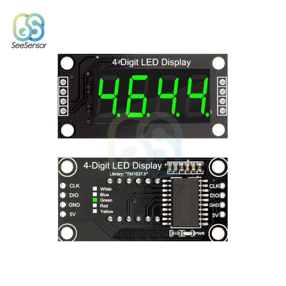 TM1637 7 Segments Digital LED Display Tube Decimal 0.36 Inch Yellow ...