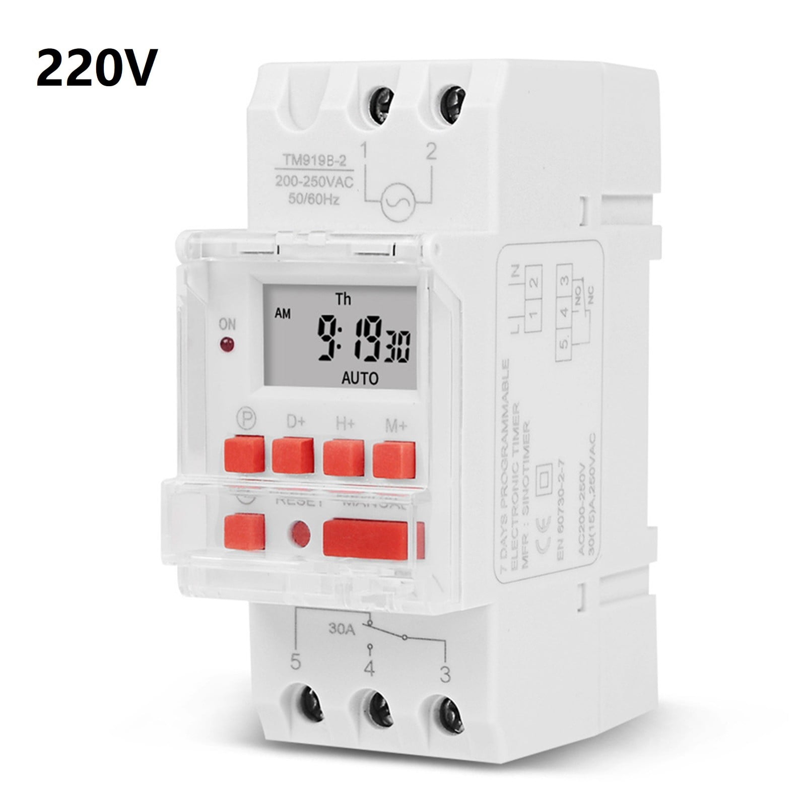 TM919B Timer Switch 24 hour/7 day Programming Countdown Function LCD ...