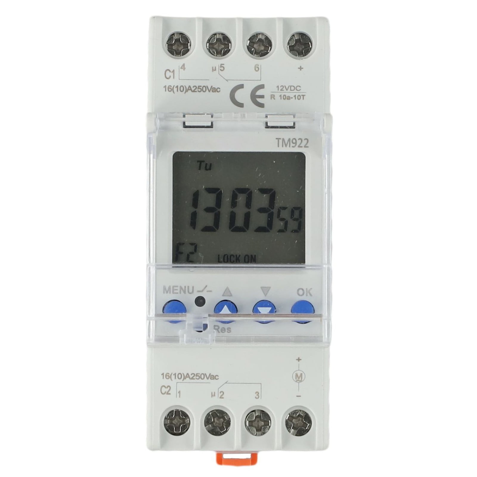 TM922 DIN Mounted Timer 2-Channel Digital Timer With Dual Relays Programmable 2 Channel ...