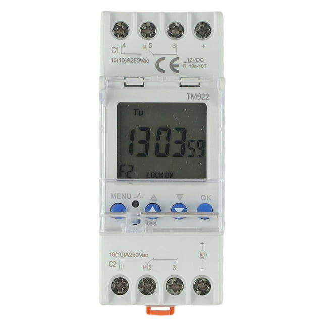TM922 DIN Mounted Timer 2-Channel Digital Timer With Dual Relays Programmable 2 Channel ...
