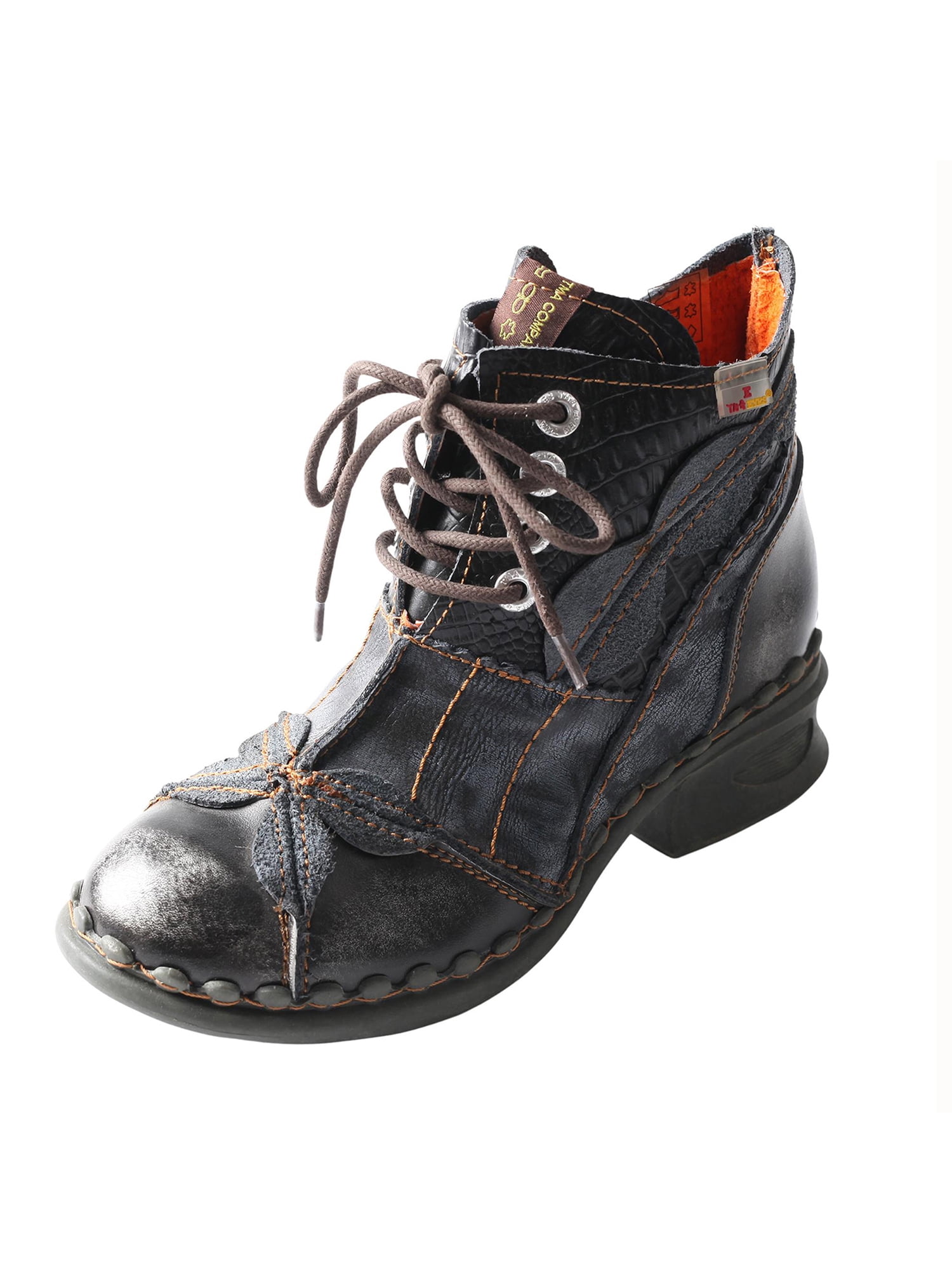 TMA EYES Women's Washed Leather Oxford Boots, Anti-Slip, Comfortable ...