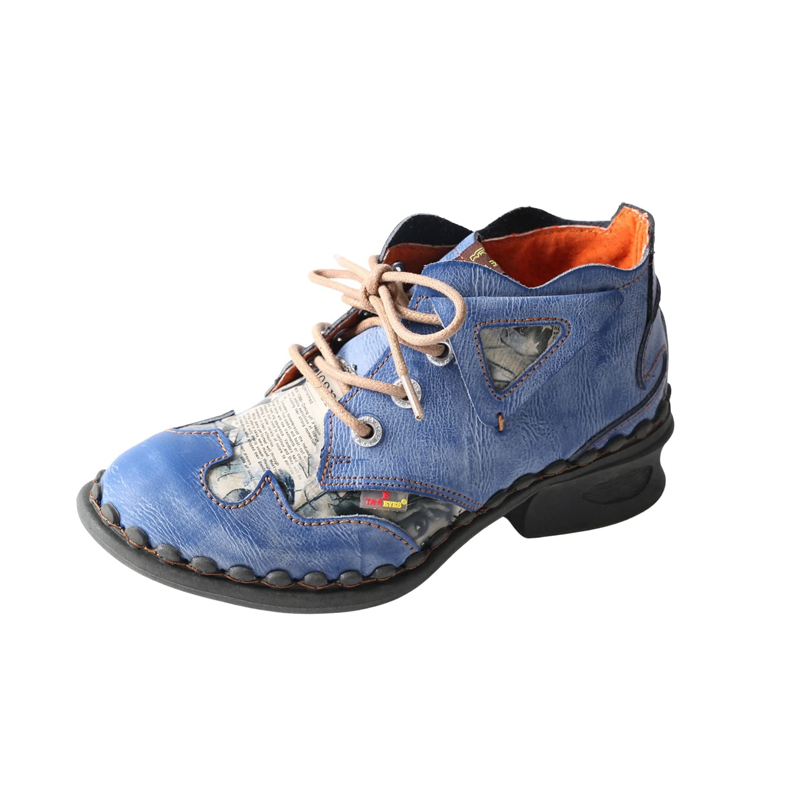 TMA EYES Leather Women's Ankle Boots Shoes for Outdoor,Medium Heel ...