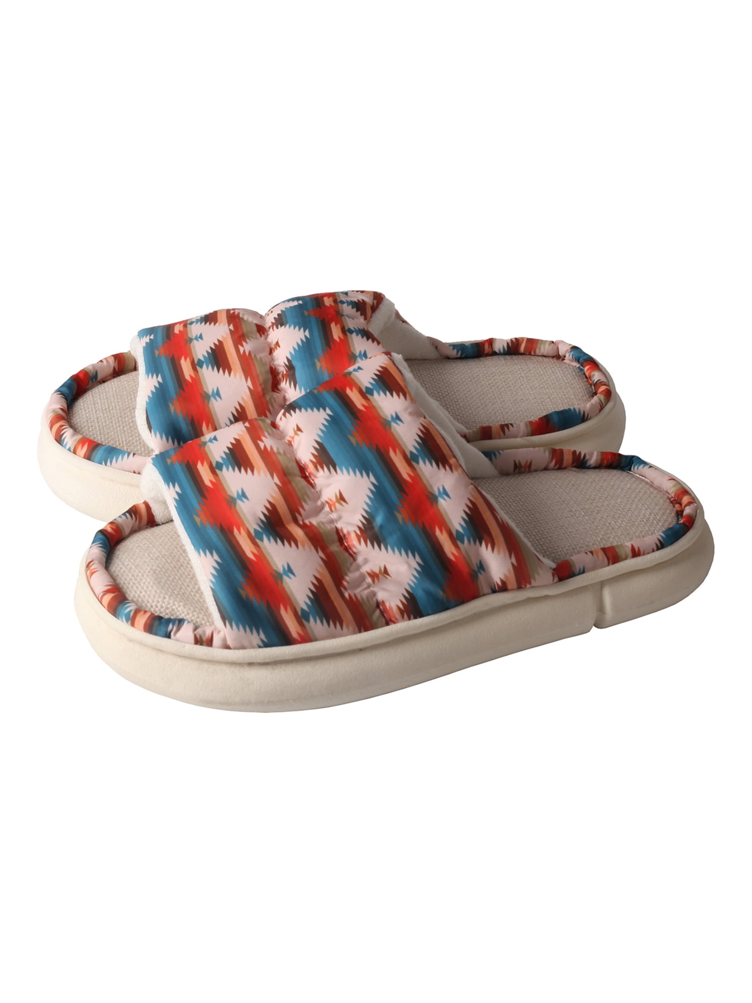 TMA EYES Multicolor Printed All-Season Women's Linen Slippers ...