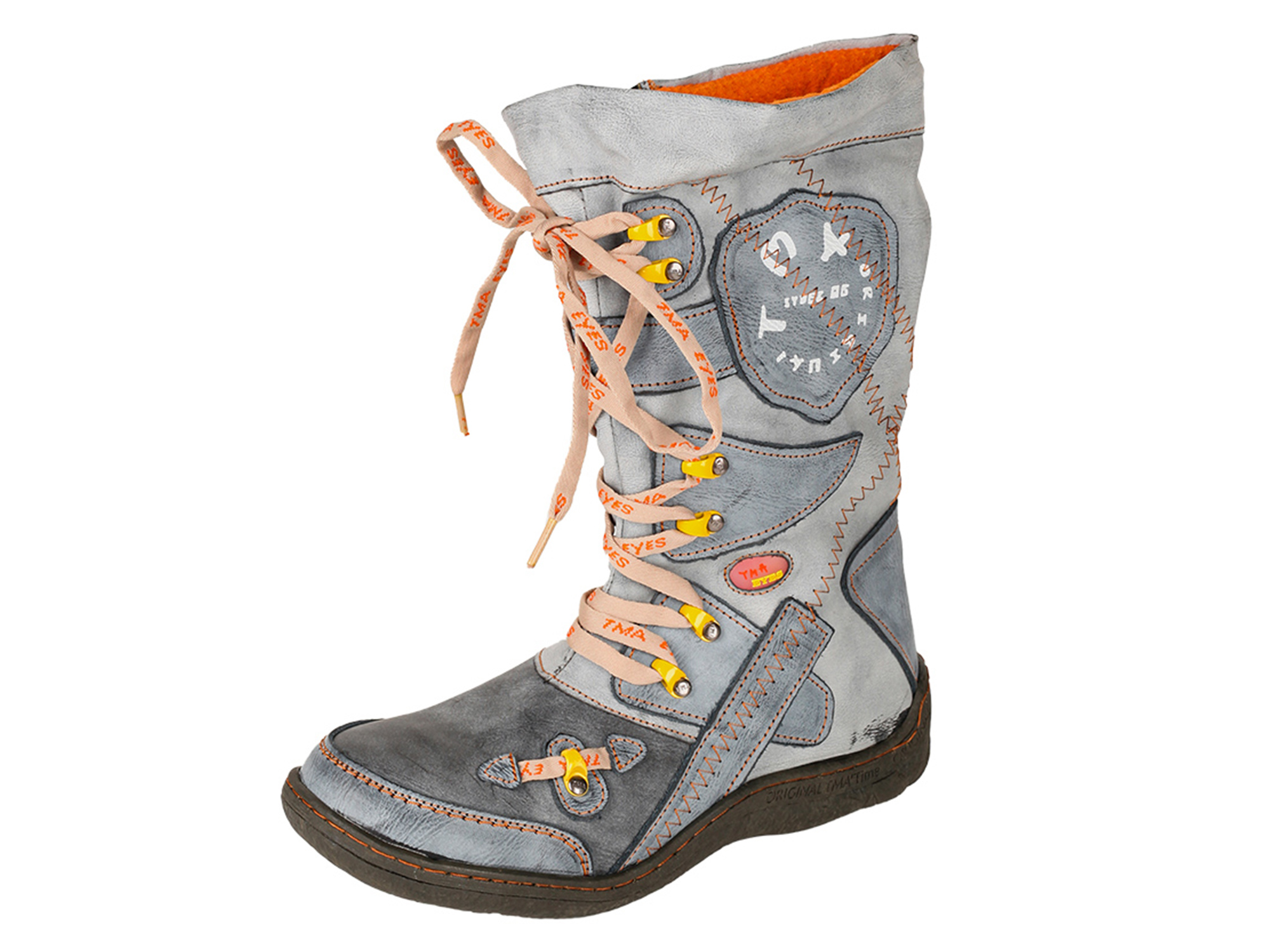 TMA EYES Strape-Accent Washed PU Leather Flat Women's Boot with Plus Size - Walmart.com