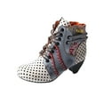 TMA EYES Women's Polka Dot Leather Ankle Boots with Moccasin Hand ...