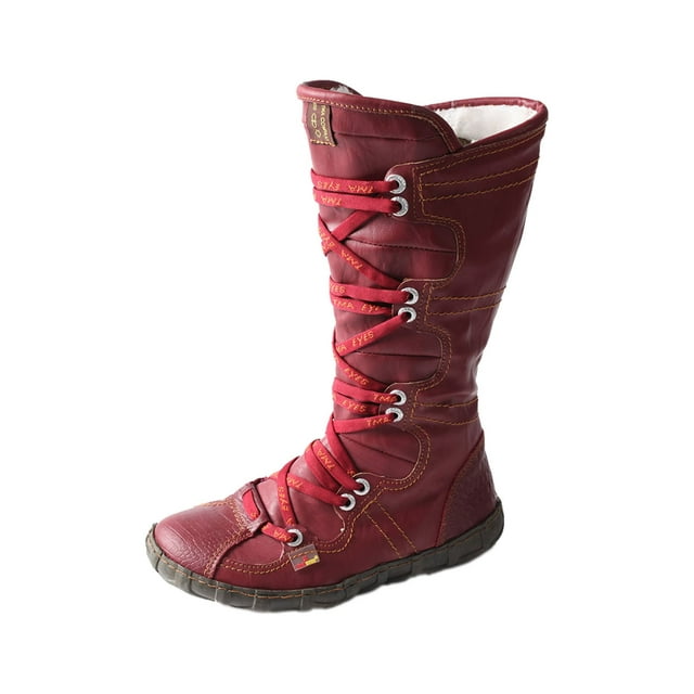 TMA EYES Snake-Embossed Leather and PU Upper Women's Tall Boot ...