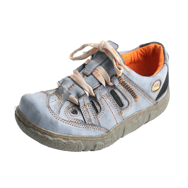 TMA EYES Women's Casual Lace-up Breathable Mesh and Leather Sneaker ...