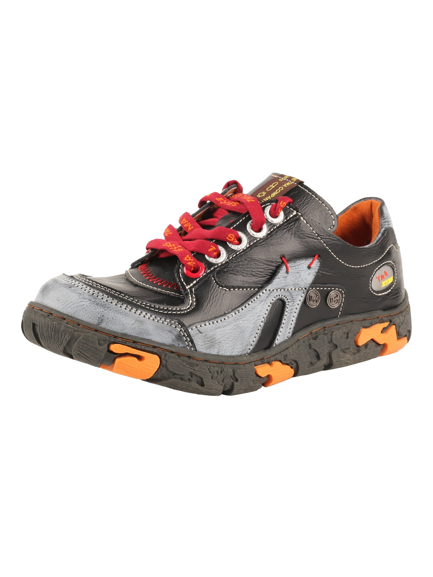 TMA EYES Women's Leather Patchwork Shoes Lace-up Casual Shoes - Walmart.com