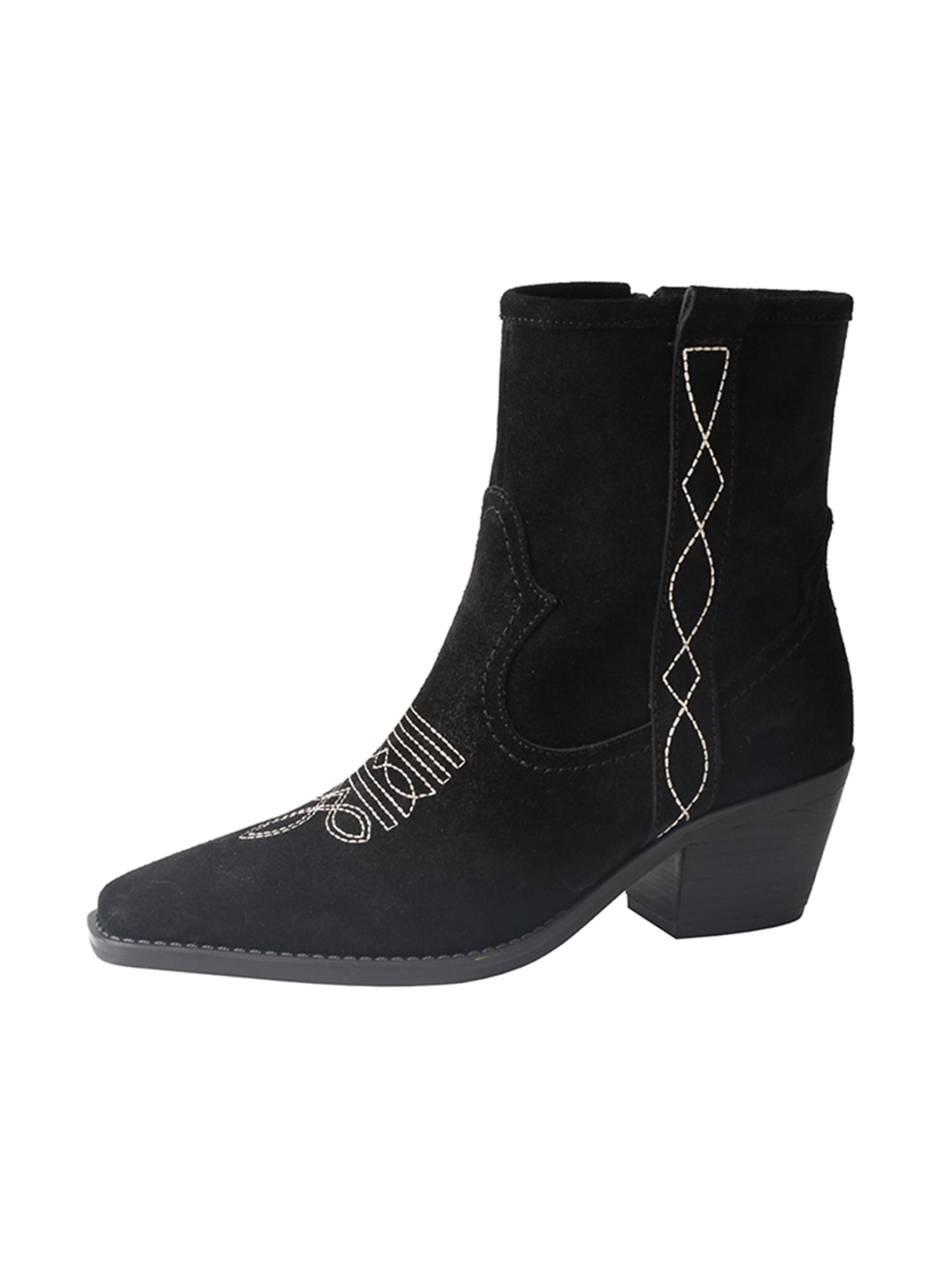 TMA EYES Women's Western Cowboy Boots Chunky Heel and Retro Embroidered ...