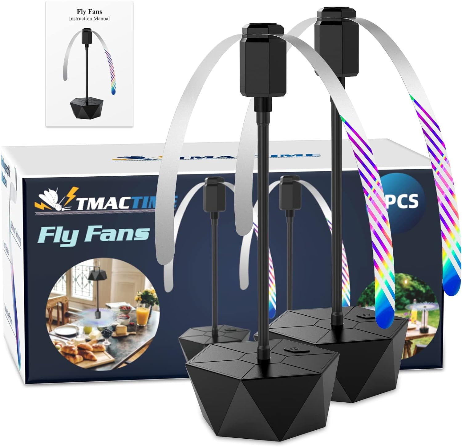 TMACTIME 2PC-Fly Fans for Tables with Soft Blades Keeps Flies Away ...