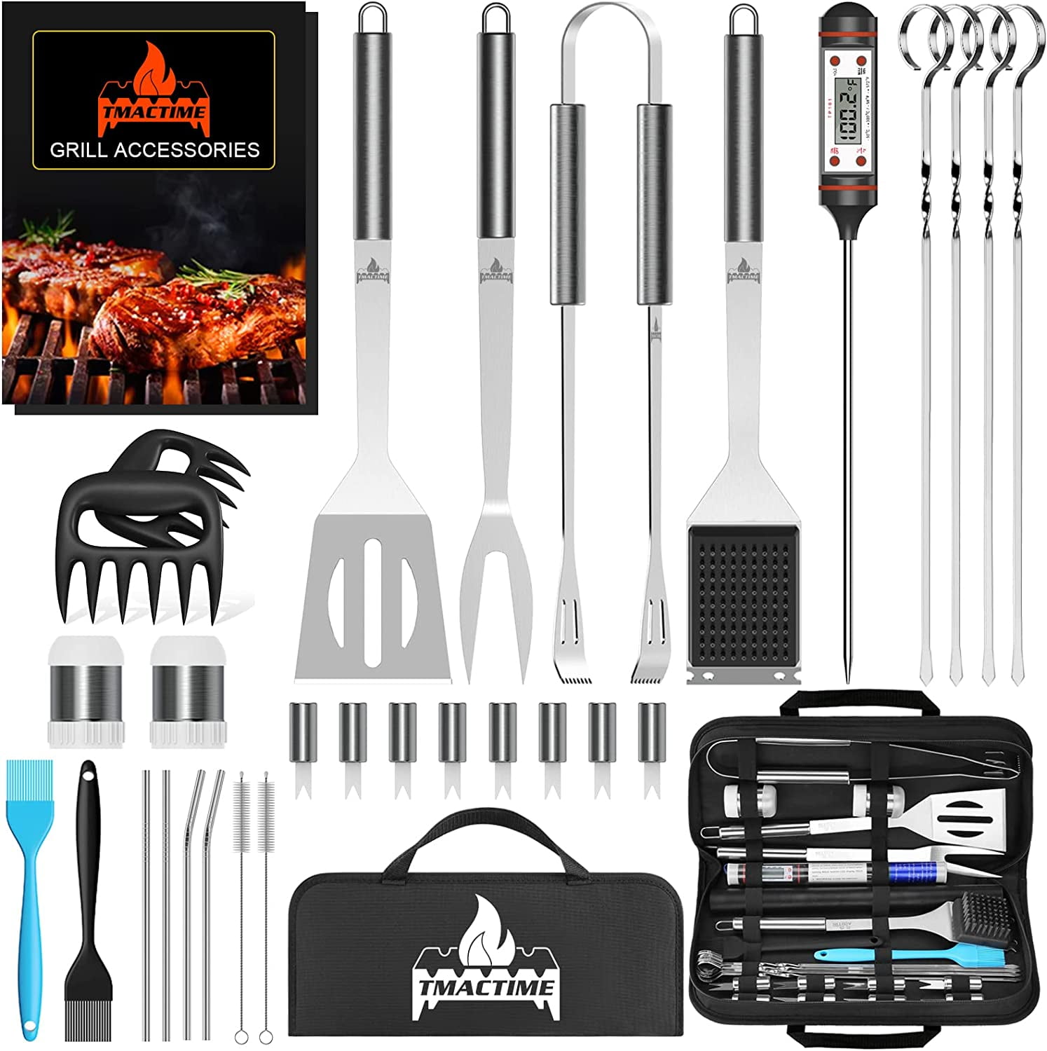 TMACTIME 31PCS BBQ Accessories - Stainless Steel Grill Set with Bag for ...