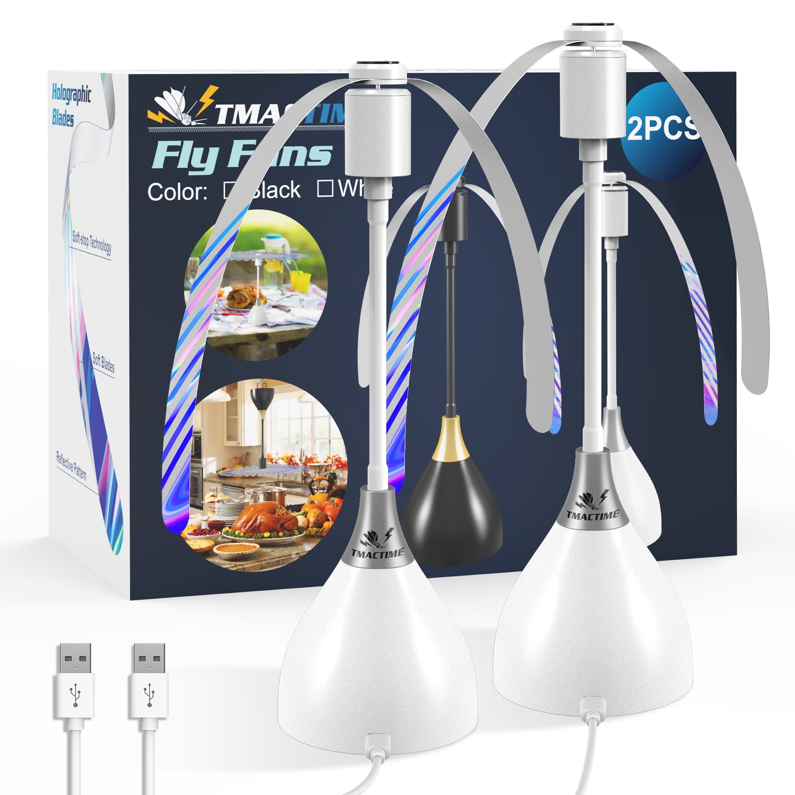 TMACTIME Portable Fly Fan for Indoor & Outdoor Camping, Batteries ...