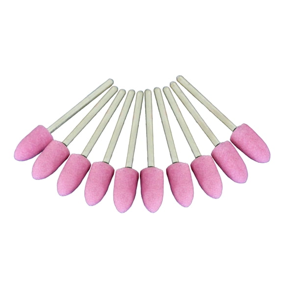 TMAX 10 pc 8 mm (5/16 Inch) Bullet Pink Aluminum Oxide Mounted Stone ...