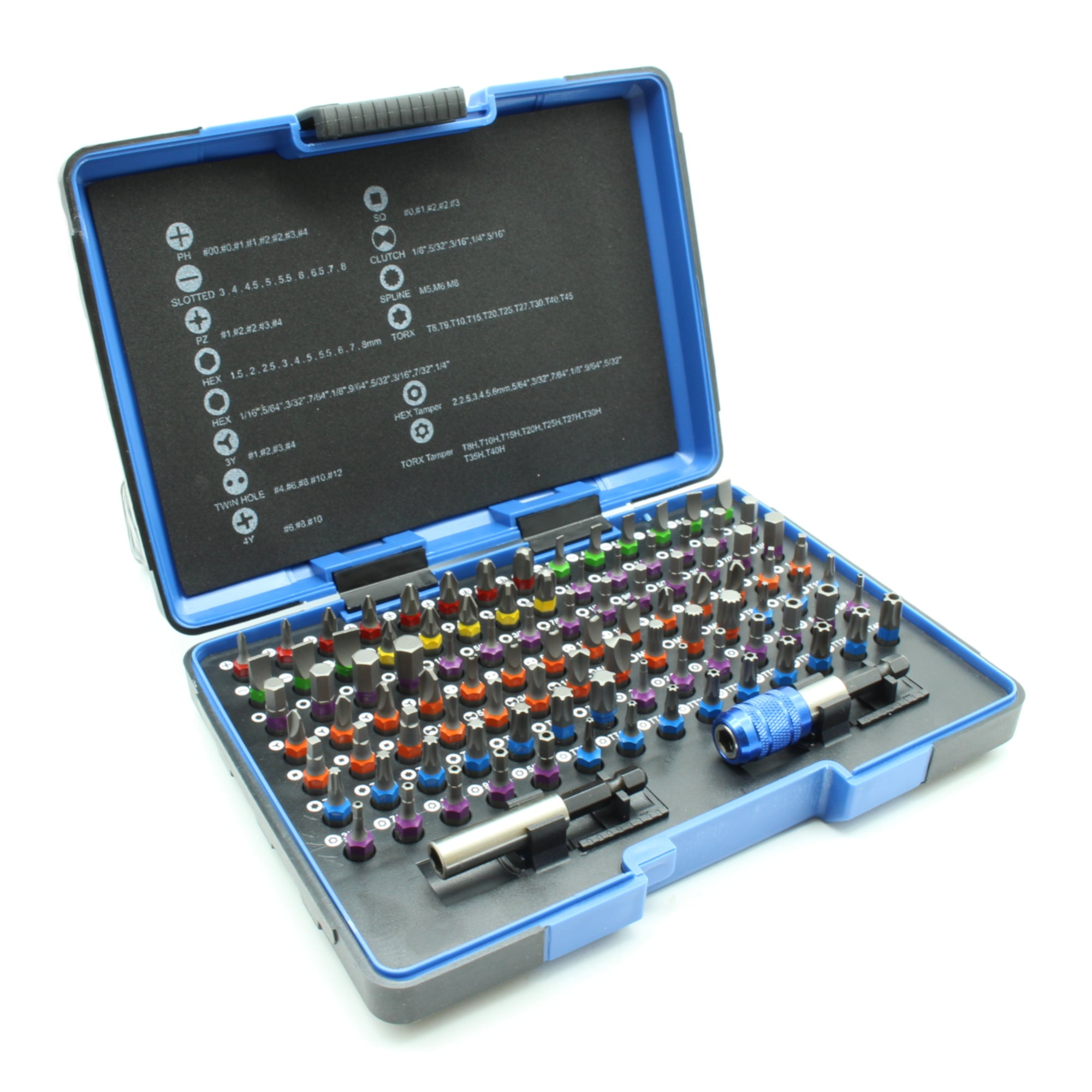TMAX 100 Piece Color Coded Impact Ready Security Bits Screwdriver Set ...