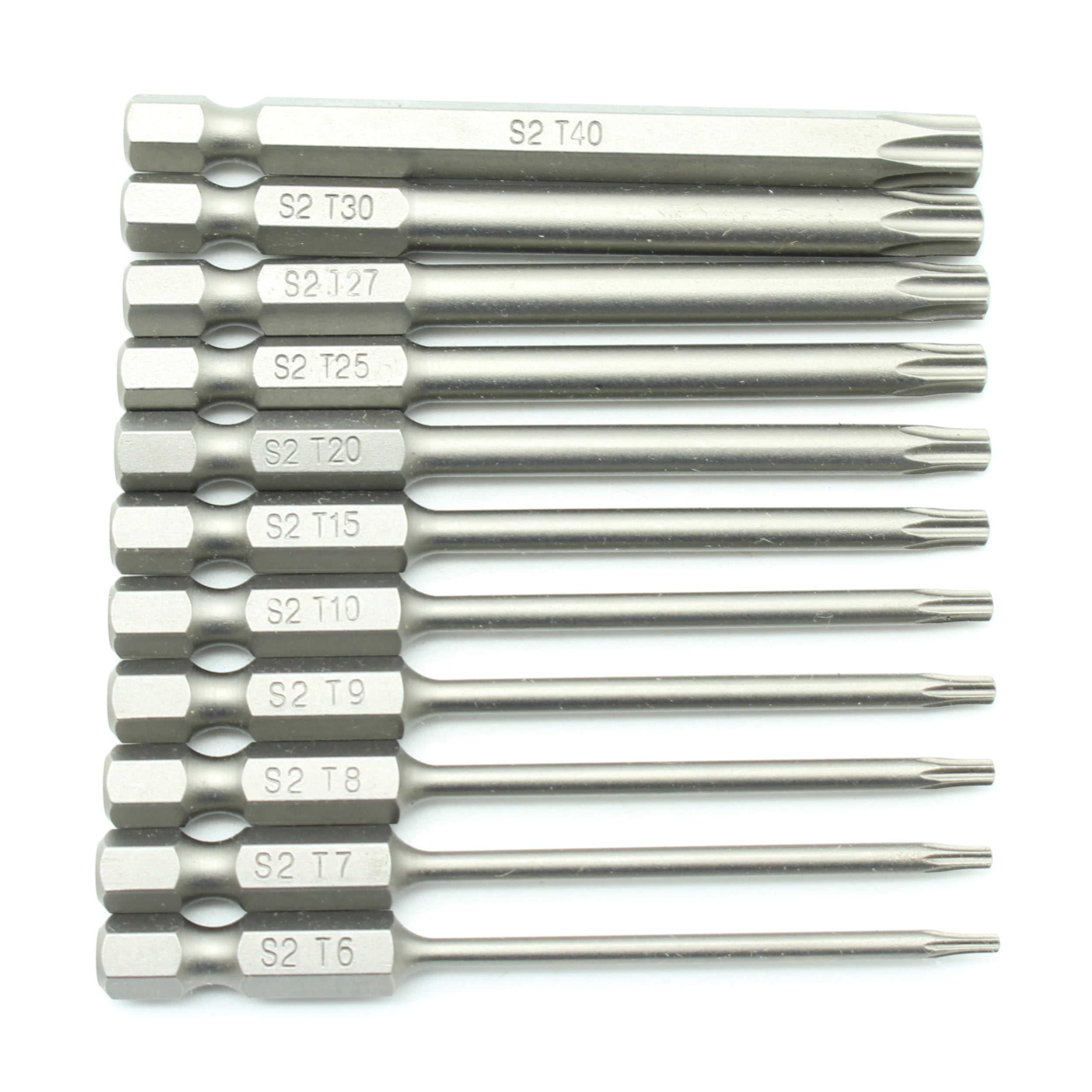 TMAX 11 pc Torx Screwdriver Insert Bit Set 6 point T6-T40 Round Shank 1 ...