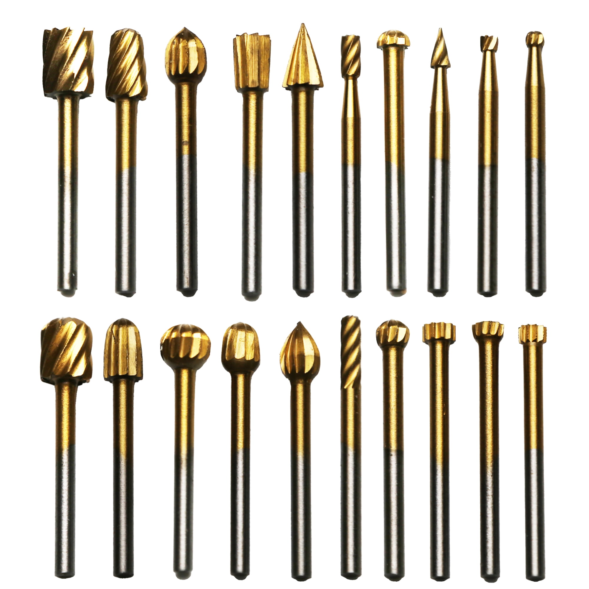 TMAX 20pc Rotary Bits Burr Set with 1/8 inch Shank for DIY Woodworking ...