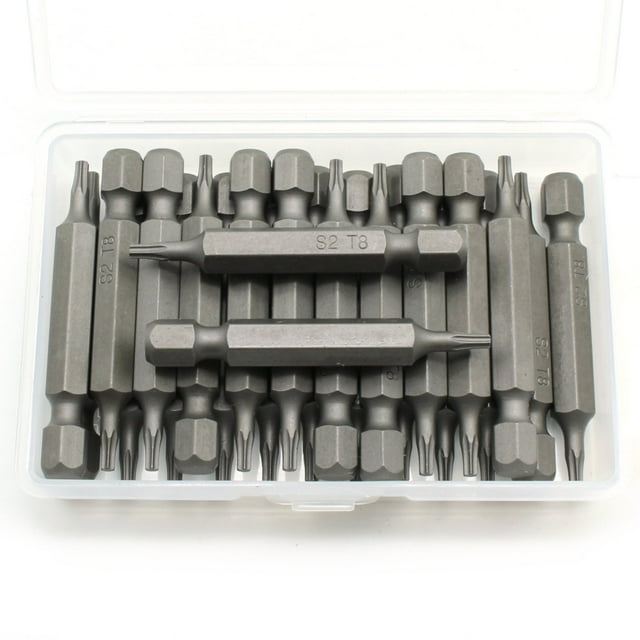 TMAX 25 Pcs T8 Torx Star Head Screwdriver Bit Set, S2 Steel 6 Point T-8 ...