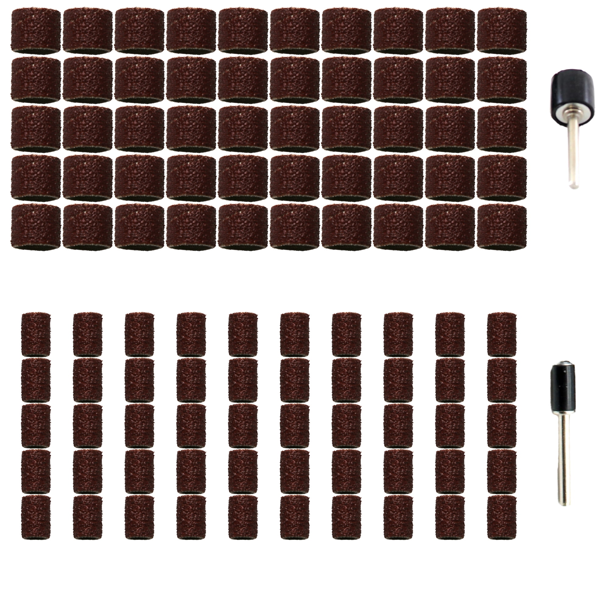 TMAX 50 pc 1/2 Inch and 50 pc 1/4 Inch Sand Drum Grit 60 Coarse with 2 ...